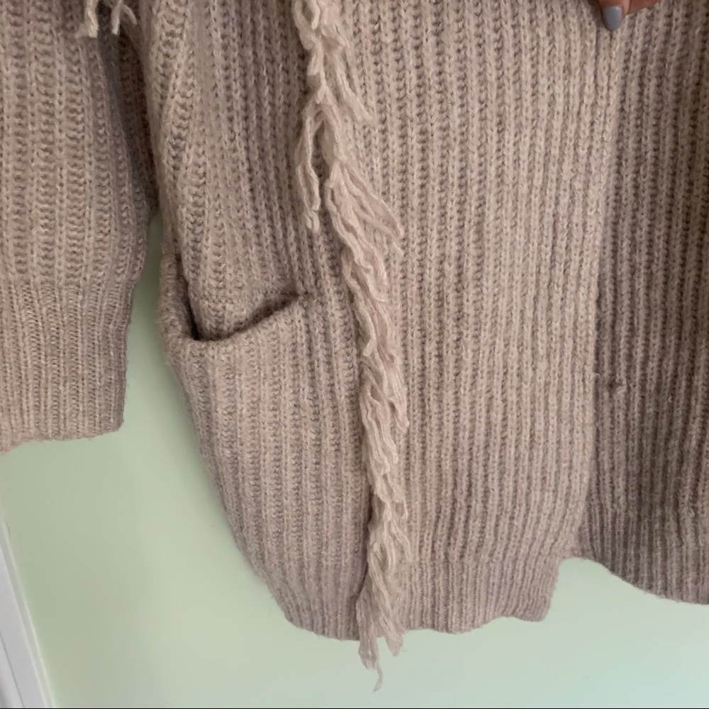 Anthro Amanda Alpaca Fringe Cardigan - Gem